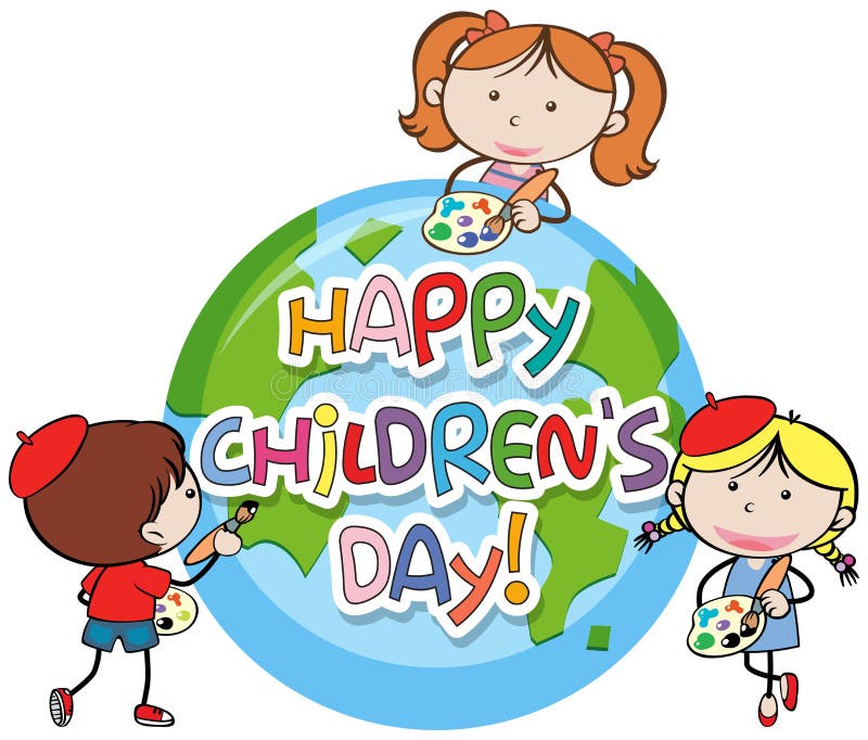 Happy children`s day icon stock illustration. Illustration of isolated ...