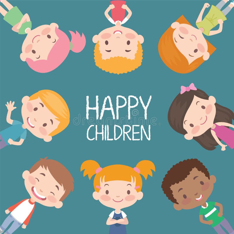 Happy Children Vector stock vector. Illustration of cute - 95980812