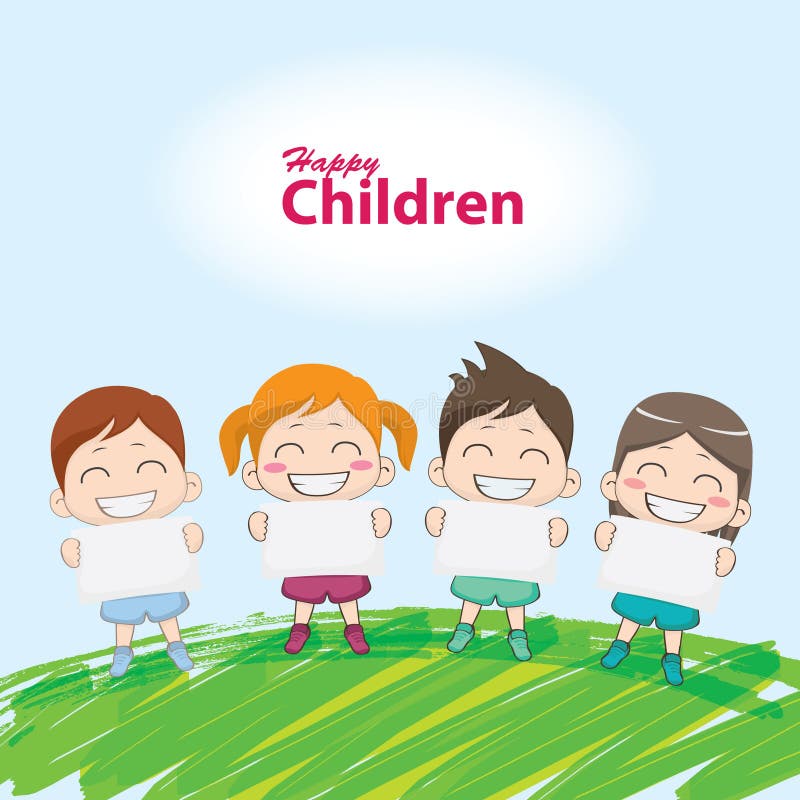 Happy Children. Vector Illustration Decorative Background Design Stock ...