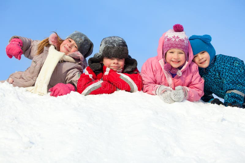 Happy children in winter stock photo. Image of child - 46083458