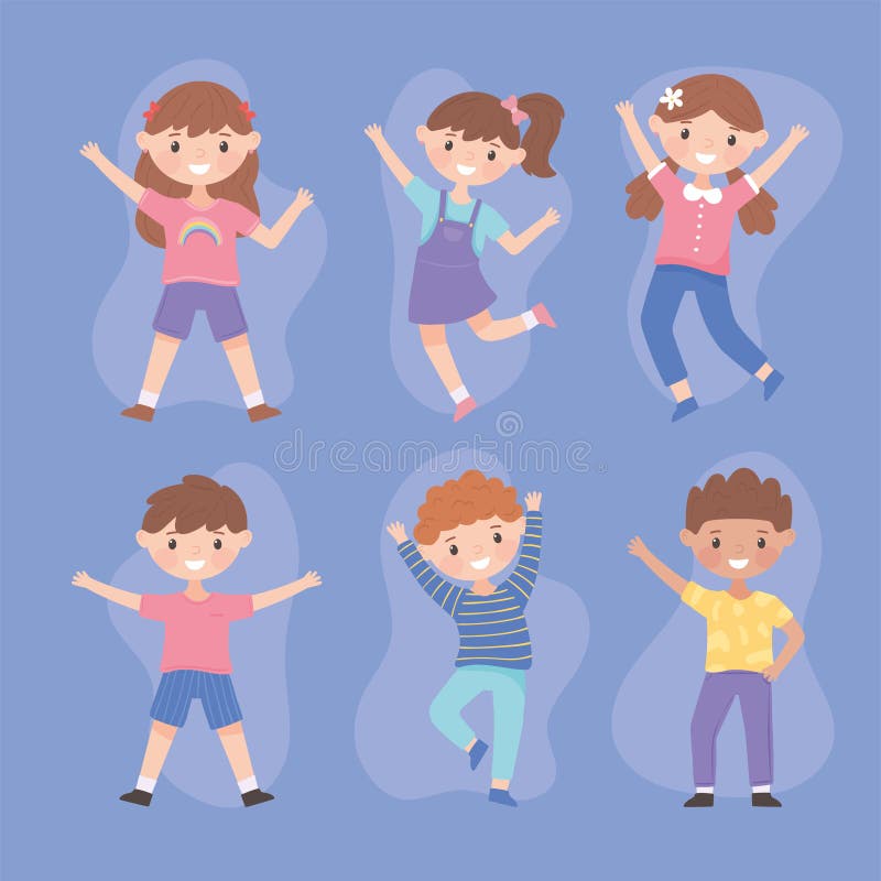 Happy childrens cartoon stock vector. Illustration of friendship ...