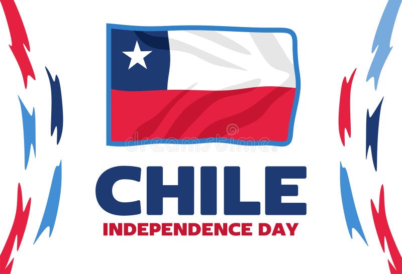Happy Chile Independence Day with Chile Flag Stock Vector ...