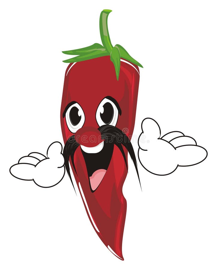Smiling Chili Pepper and Large Orange Word Stock Illustration ...
