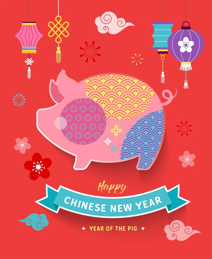 Chinese New Year 2019 Zodiac Sign with Paper Cut Art and Craft Style on ...