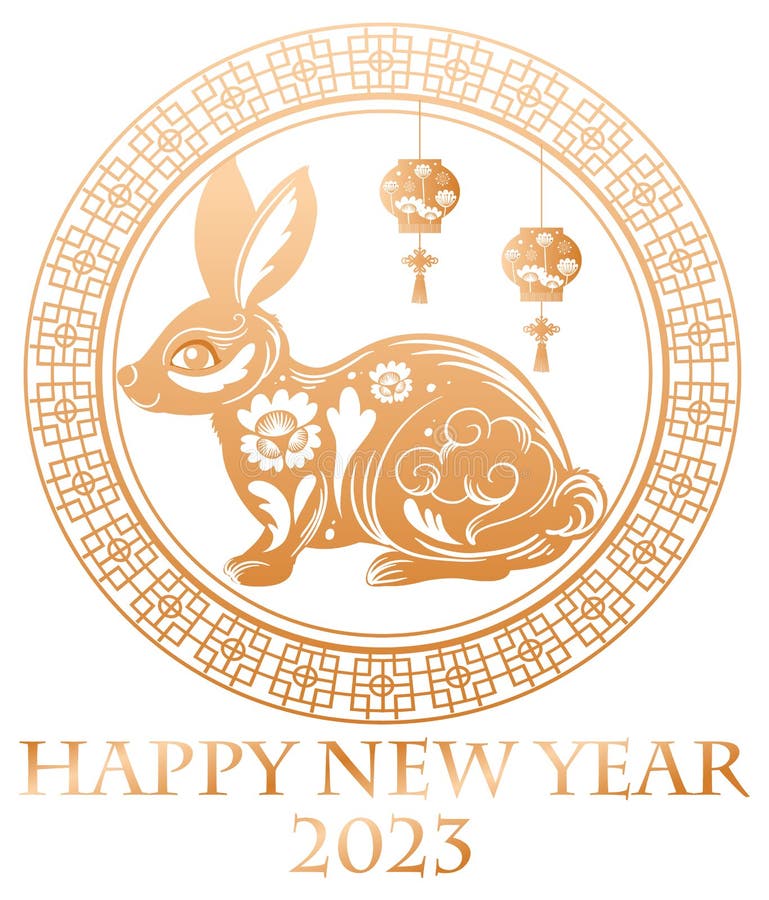 Happy Chinese New Year 2023 Year of the Rabbit Banner Stock Vector ...