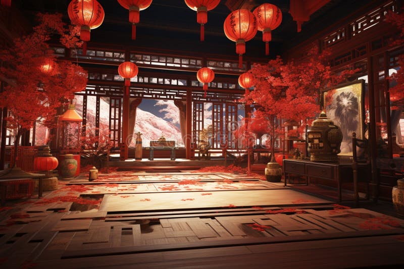 Happy Chinese New Year Virtual Reality Art Stock Illustration ...