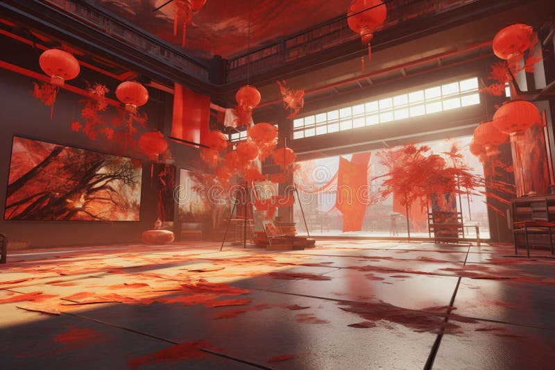 Happy Chinese New Year Virtual Reality Art Stock Illustration ...