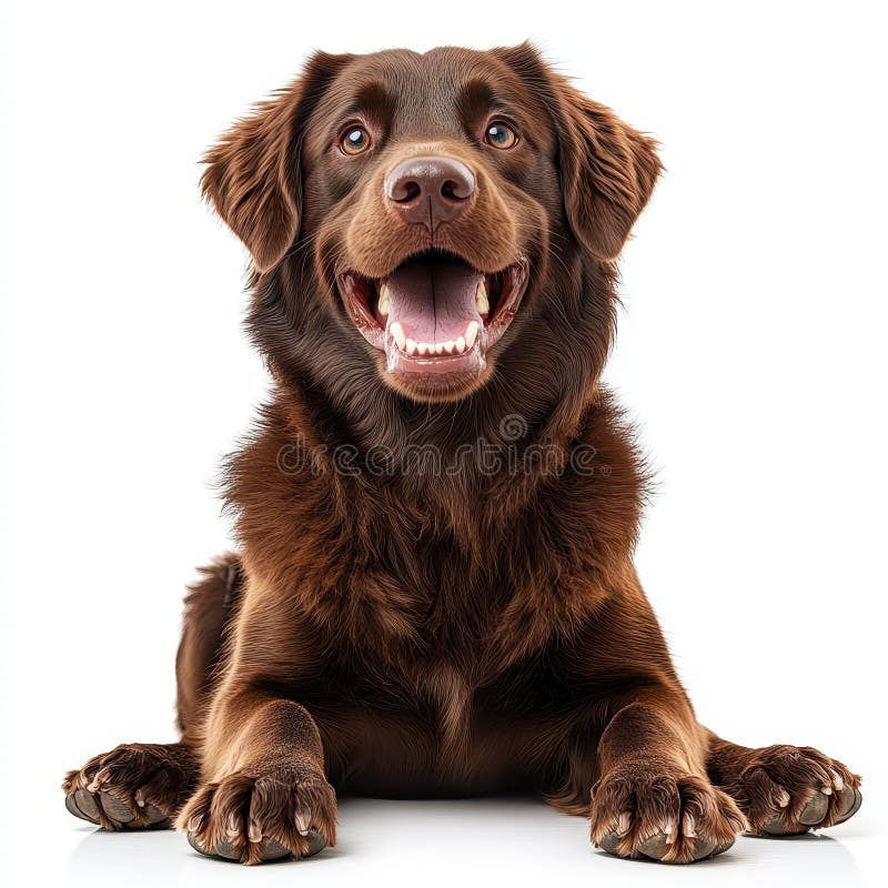 Happy Chocolate Lab Dog Portrait Studio Shot Stock Illustration ...