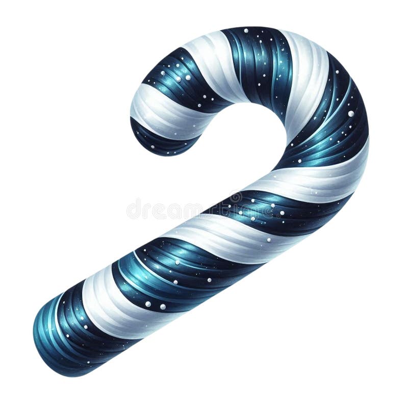 Happy Christmas Blue Candy Cane. Shiny and Bright Stock Illustration ...