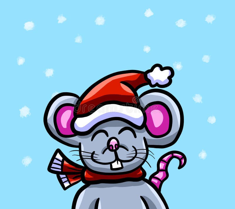 Christmas Smiling Cartoon Mouse Stock Illustrations – 351 Christmas ...