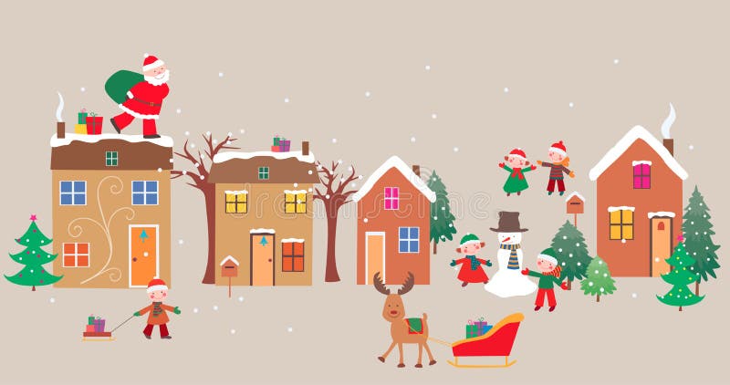 Happy christmas eve stock vector. Illustration of children - 46231980