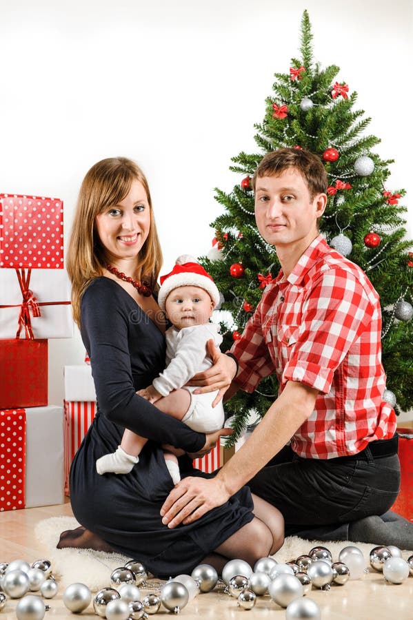 Happy Christmas family stock image. Image of portrait - 27740545