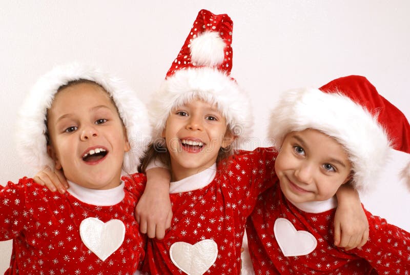 Happy Christmas girls stock image. Image of christmas - 17239029