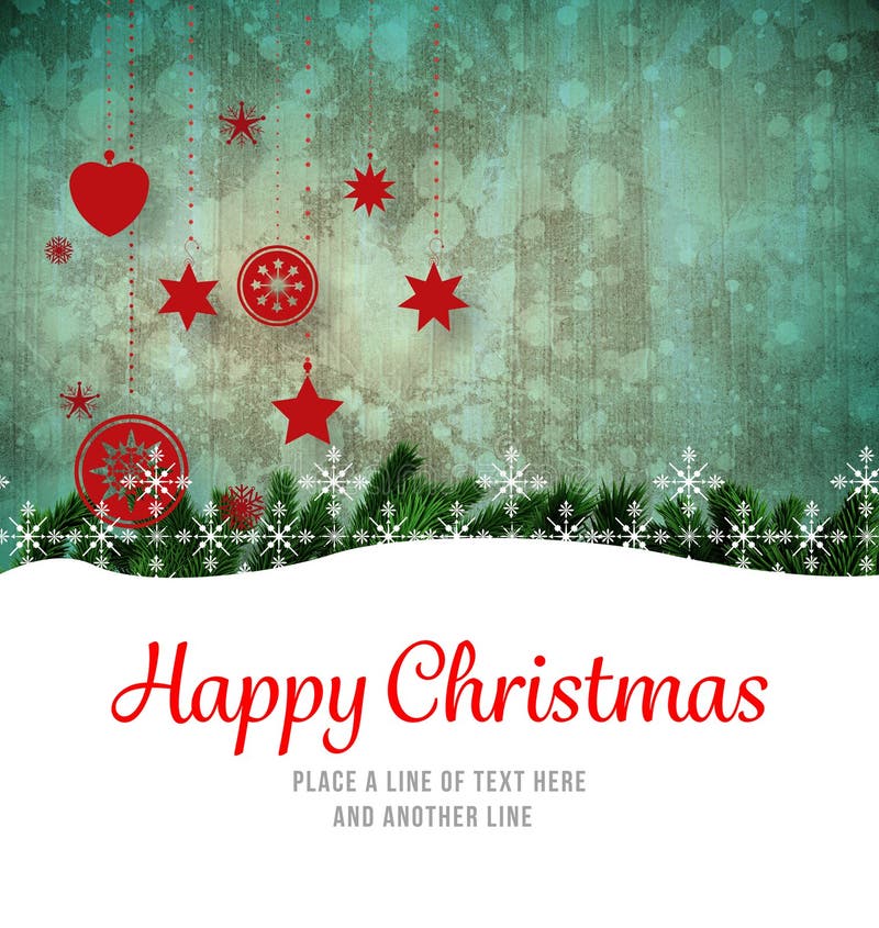 Happy Christmas message stock illustration. Illustration of decorations ...