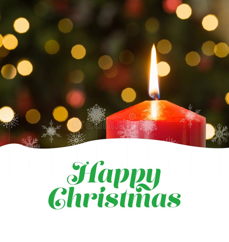 Happy Christmas message stock illustration. Illustration of candle ...