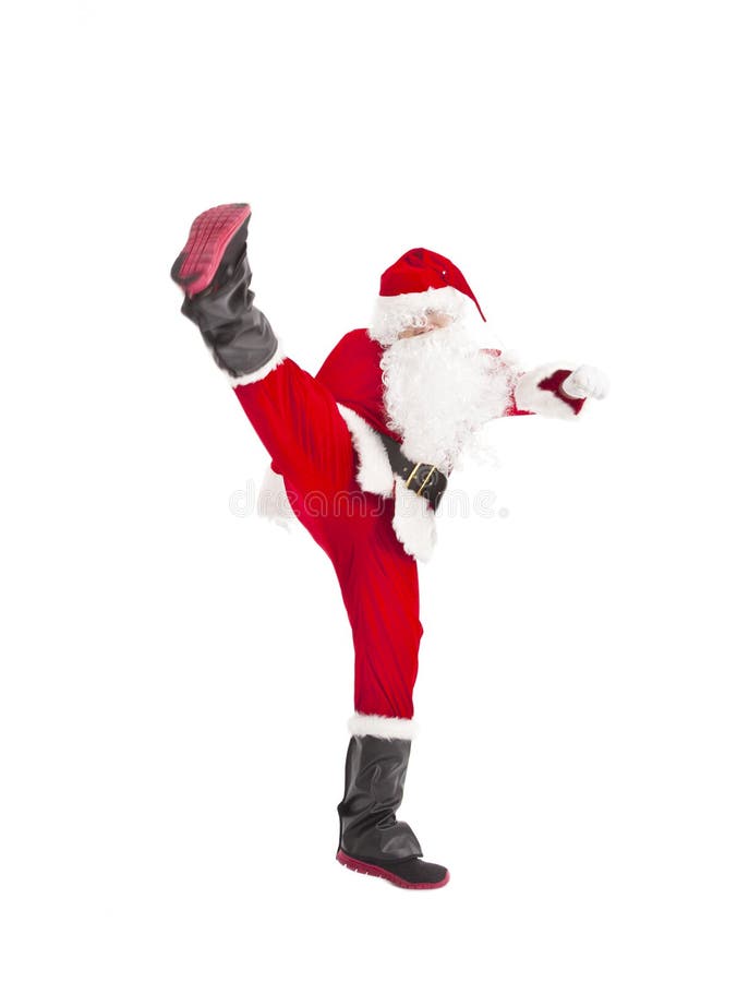Happy Christmas Santa Claus Dancing Stock Photo - Image of holiday ...
