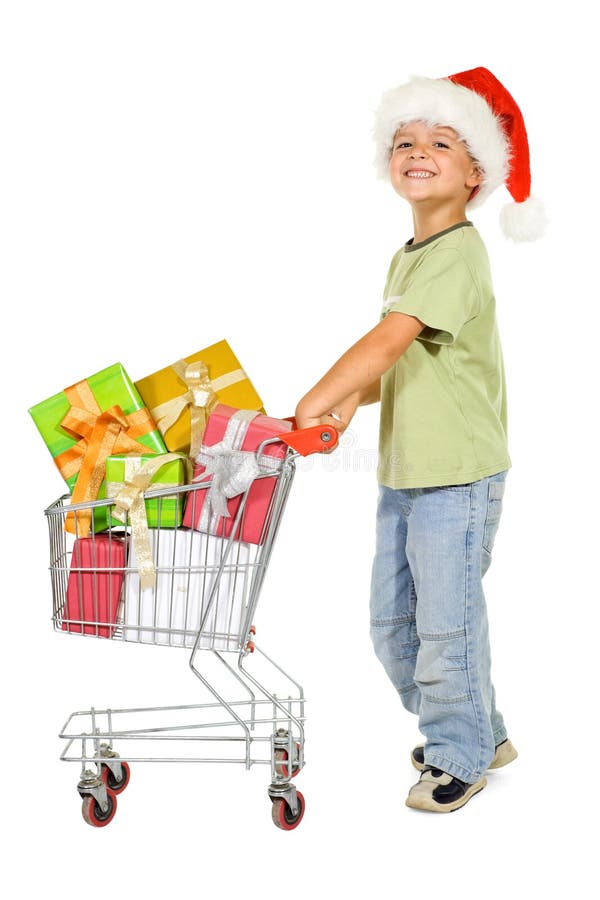 Happy christmas shopping stock image. Image of wrapped - 6675277