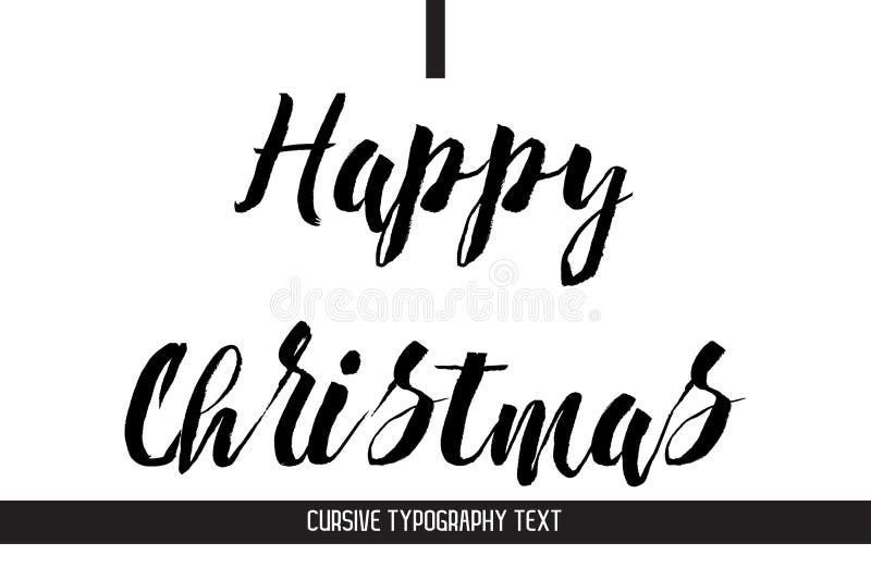 Happy Christmas Text Typography Cursive Style Stock Illustration ...