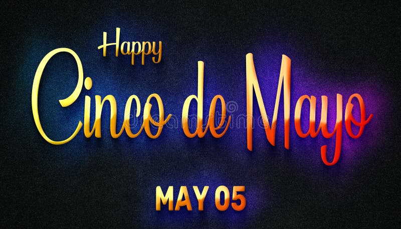 Happy Cinco De Mayo, May 05. Calendar of May Neon Text Effect, Design ...