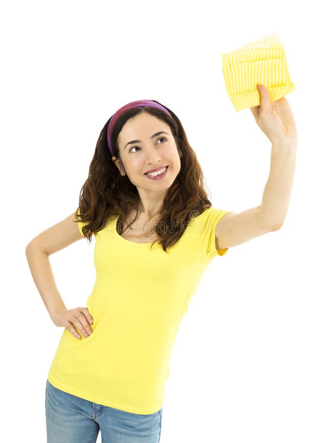Happy cleaning lady stock image. Image of woman, cleaner - 52761653
