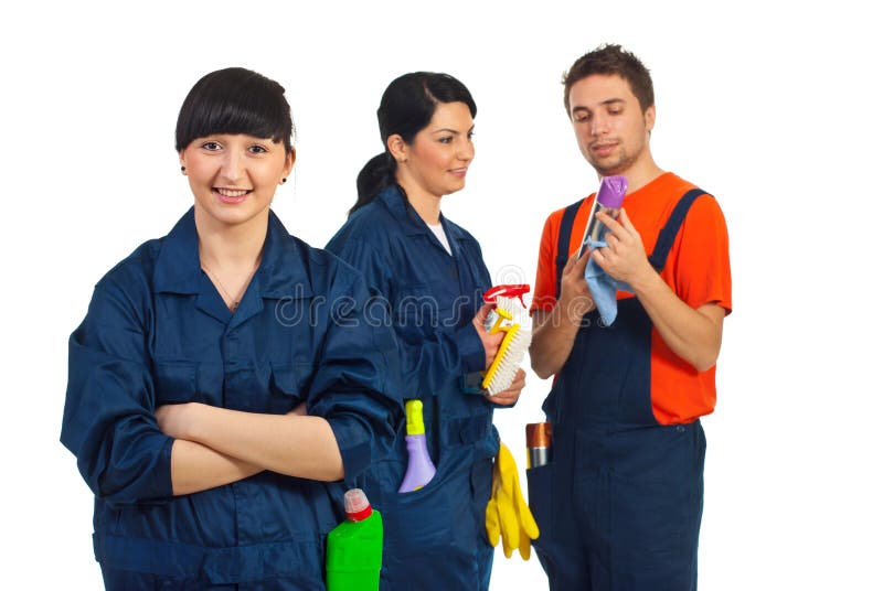 Cleaning Service Workers Team Stock Photo - Image of cleaner, employees ...