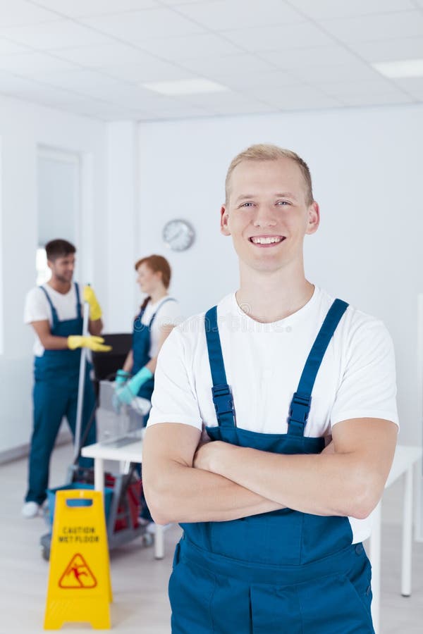 Happy cleaning staff stock photo. Image of happy, summer - 82811114