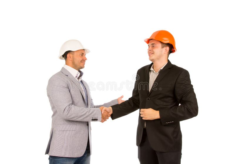 Client and Engineer Looking at Building Blueprint Stock Image - Image ...