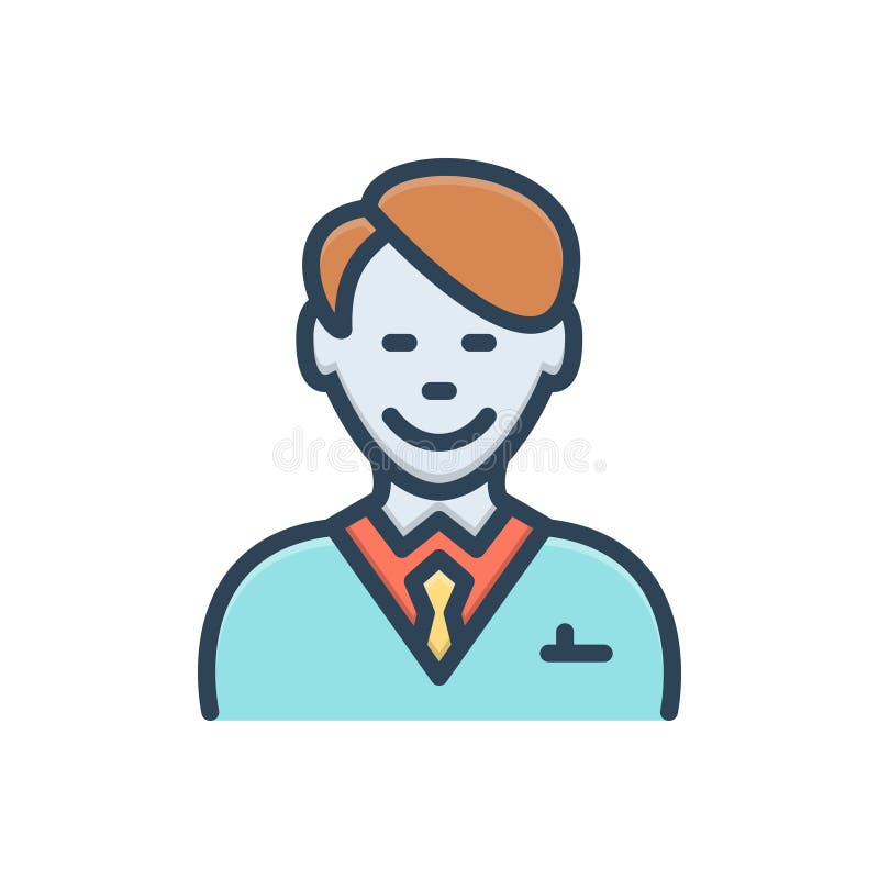 Color Illustration Icon for Happy Client, Customer and Purchaser Stock ...