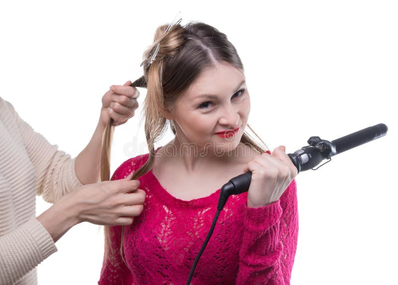 Hairstylist and Happy Client Stock Image - Image of stylist, hair: 89262123