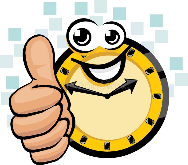 Happy clock stock vector. Illustration of hand, character - 24361866