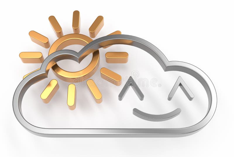 Happy cloud 3d icon stock illustration. Illustration of smile - 139070762