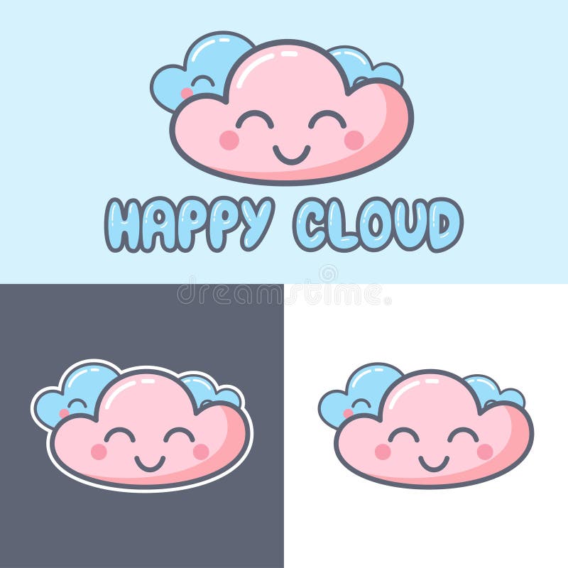 HAPPY CLOUD LOGO stock vector. Illustration of cloudscape - 233713581