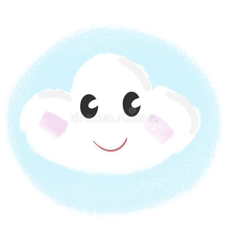 Happy Cloud Smile Emoji Icon Logo Stock Illustration - Illustration of ...