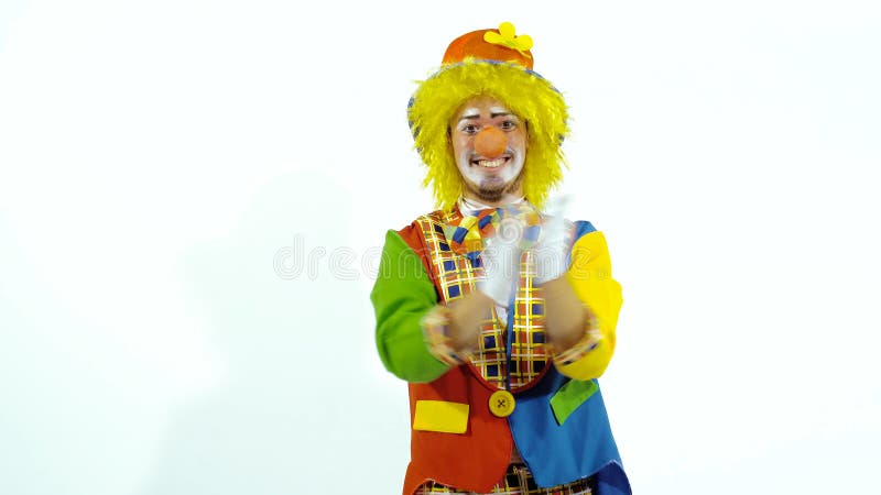 Happy clown clapping stock video. Video of jester, buffoon - 81861619