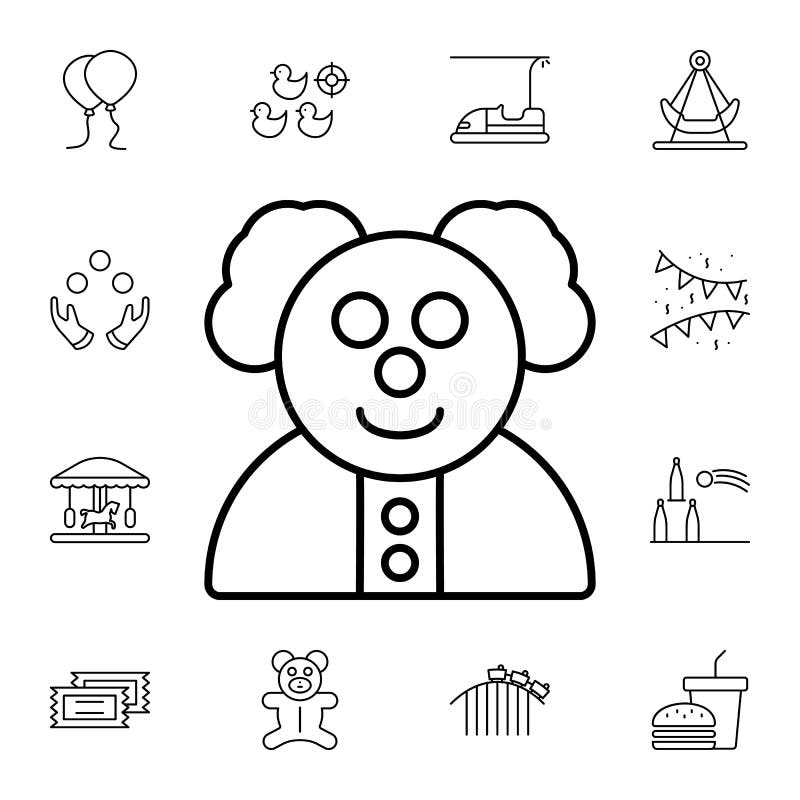 Clown flat icon stock vector. Illustration of smile, harlequin - 94285944