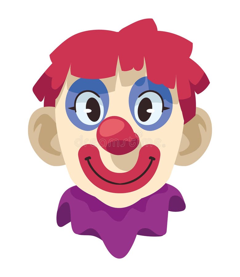 Happy clown head cartoon stock vector. Illustration of face - 353646208