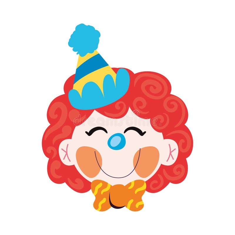 Happy clown head with hat stock vector. Illustration of humor - 360521221