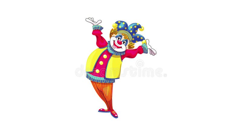 Happy Clown Face Flat Design Animation Icon Stock Footage - Video of ...