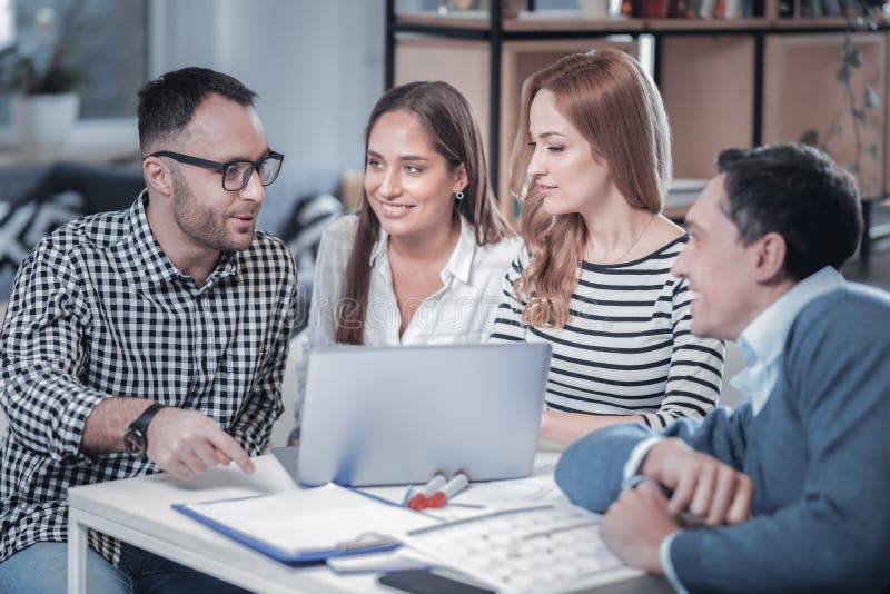 Happy Co-workers Working on a Project Stock Photo - Image of creative ...