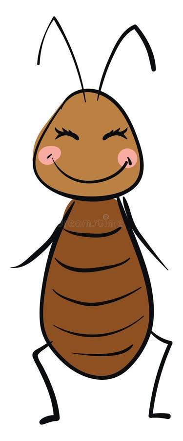 Happy Cockroach or Roach with Headphones Listening To Music. Kawaii ...