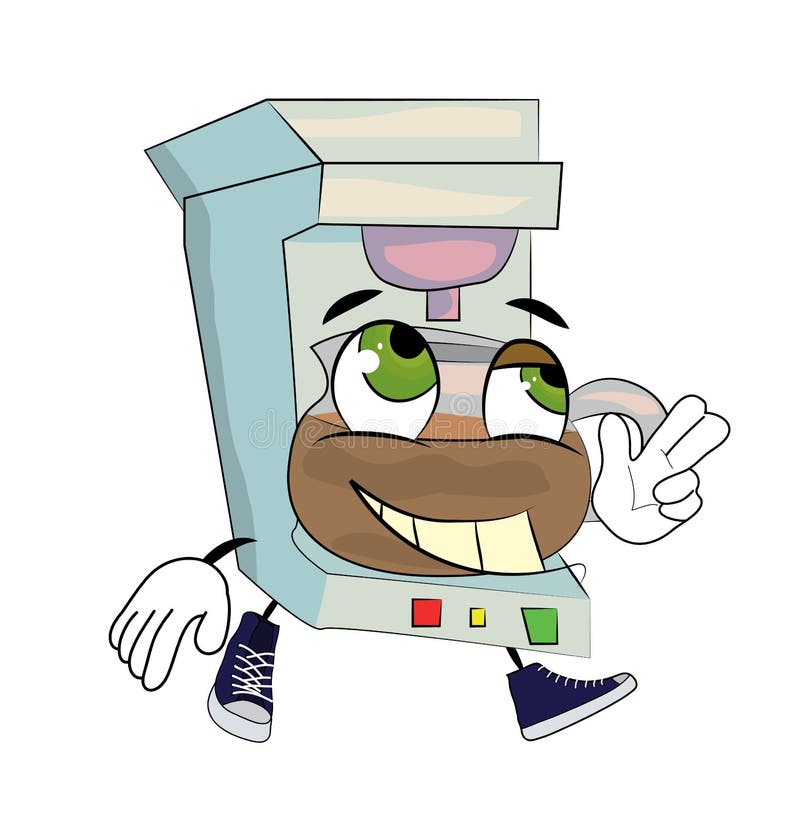 Happy Coffee Maker Cartoon Stock Illustrations – 583 Happy Coffee Maker ...