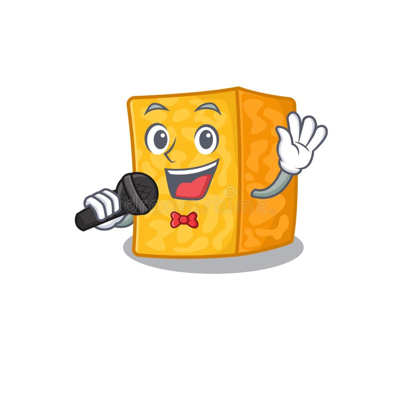 Happy Colby Jack Cheese Singing on a Microphone Stock Vector ...