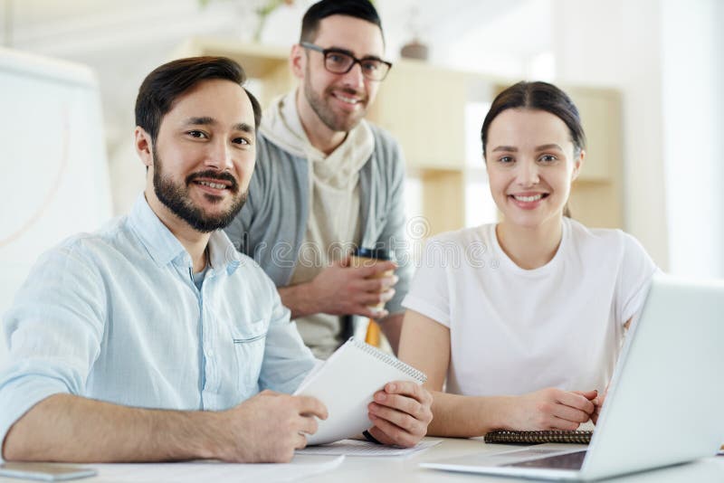 Happy colleagues stock image. Image of collaboration - 94124793