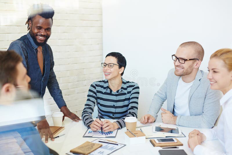 Happy colleagues stock photo. Image of businesspeople - 75562210