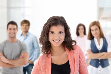 Happy college students stock image. Image of beautiful - 24850601