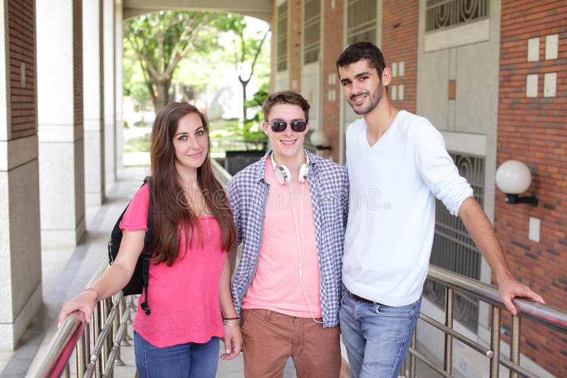 Happy College students stock image. Image of class, learning - 42585555