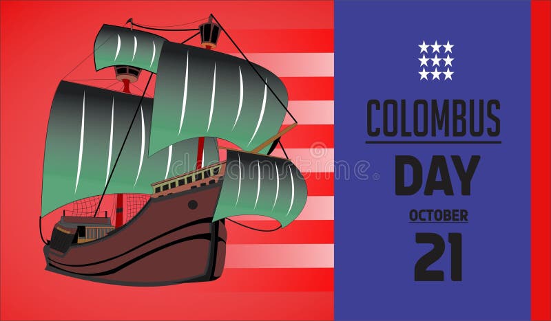 Happy colombus day stock vector. Illustration of 2023 - 286953671