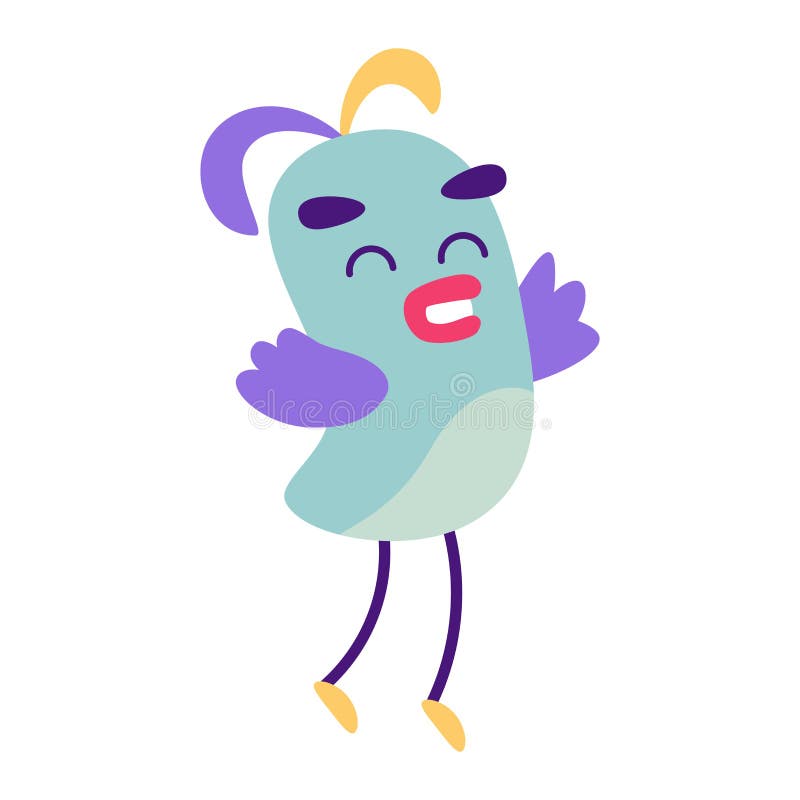 Happy colored bird cartoon stock vector. Illustration of happy - 193889044