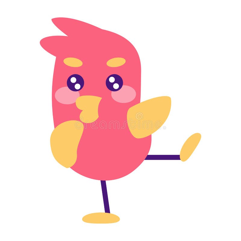 Happy colored bird cartoon stock vector. Illustration of drawing ...