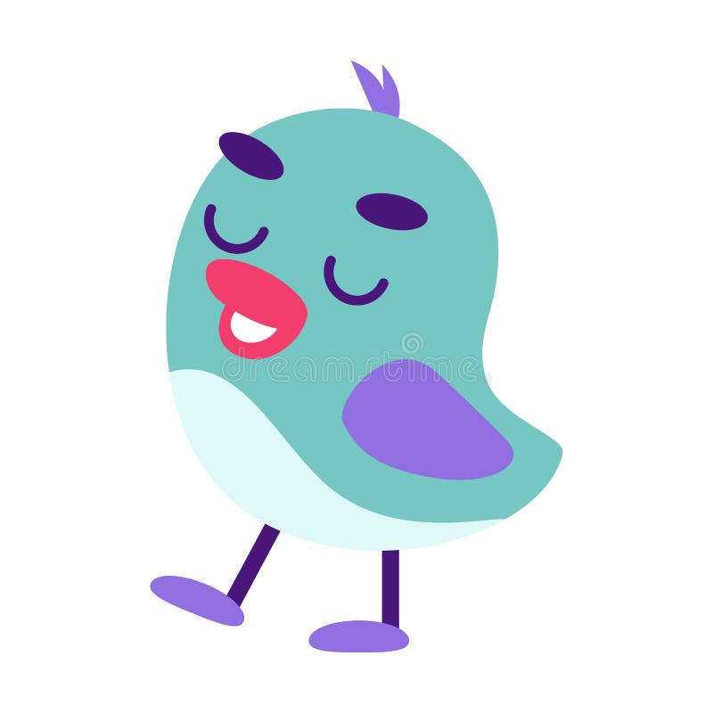 Happy colored bird cartoon stock vector. Illustration of cute - 193889109